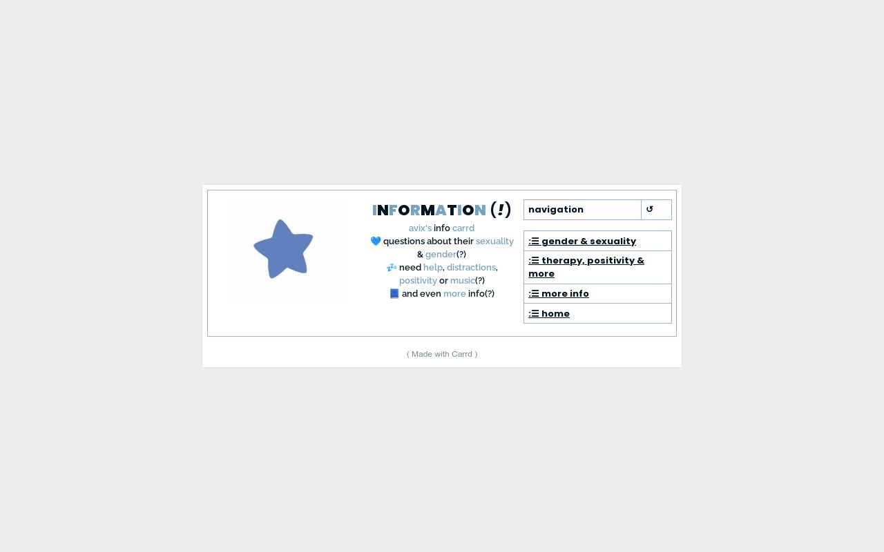 avix's information carrd